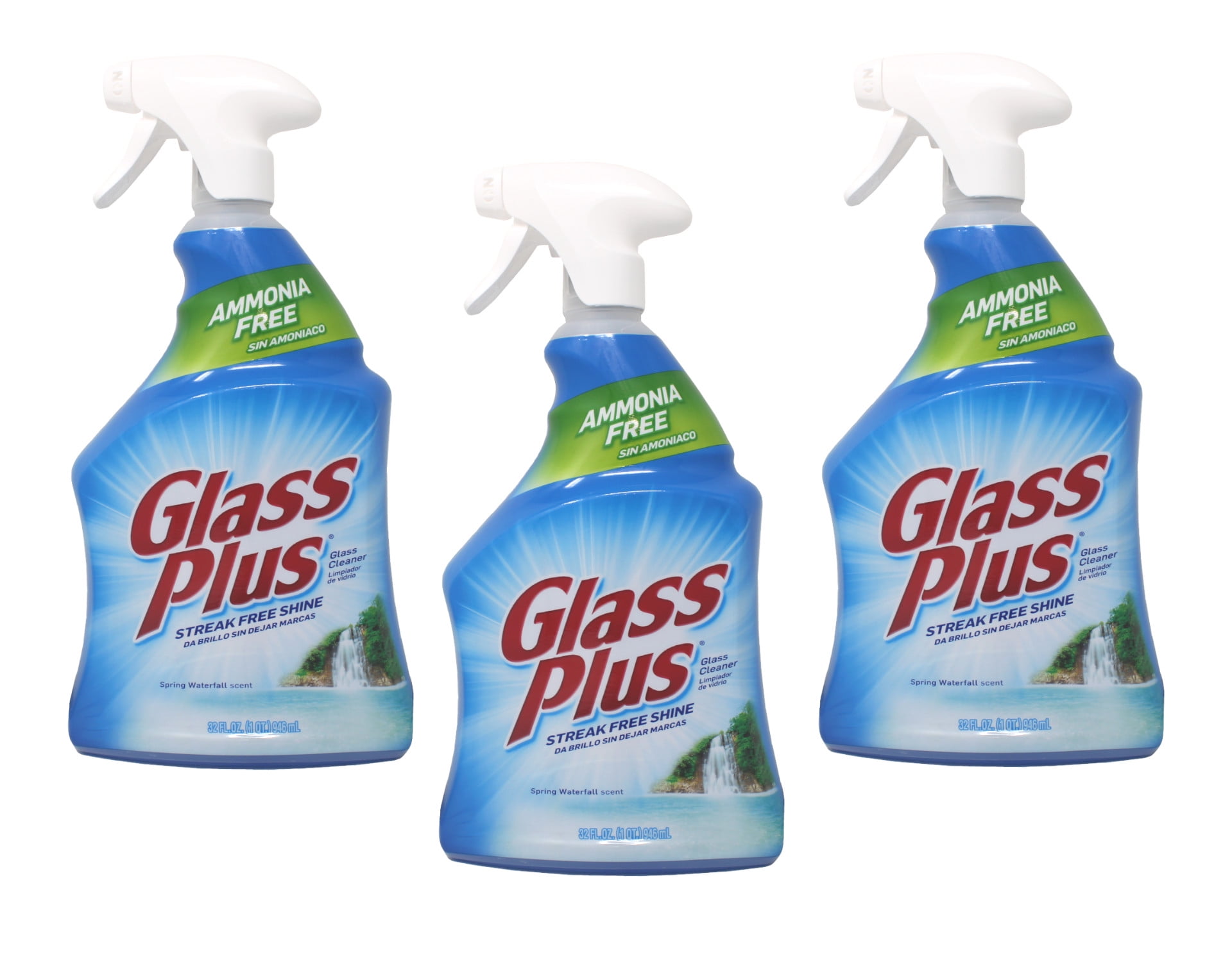 3 Pack Glass Plus Glass Cleaner Streak Free Shine, Spray Ammonia-Free ...