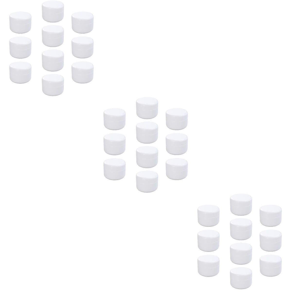 3 Pack Glitter Clear Packing Box Makeup Samples Pots Travel 6x3cm White ...