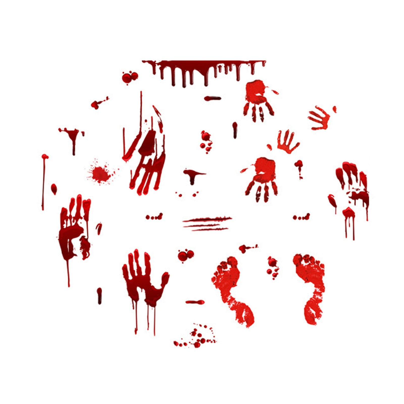 3 Pack Glow In The Dark Decals Blood Handprint And Footprint Designs ...