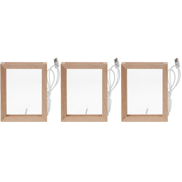 Eease 3pcs Light Up Picture Frame LED Light Photo Frame Lighted Wood ...