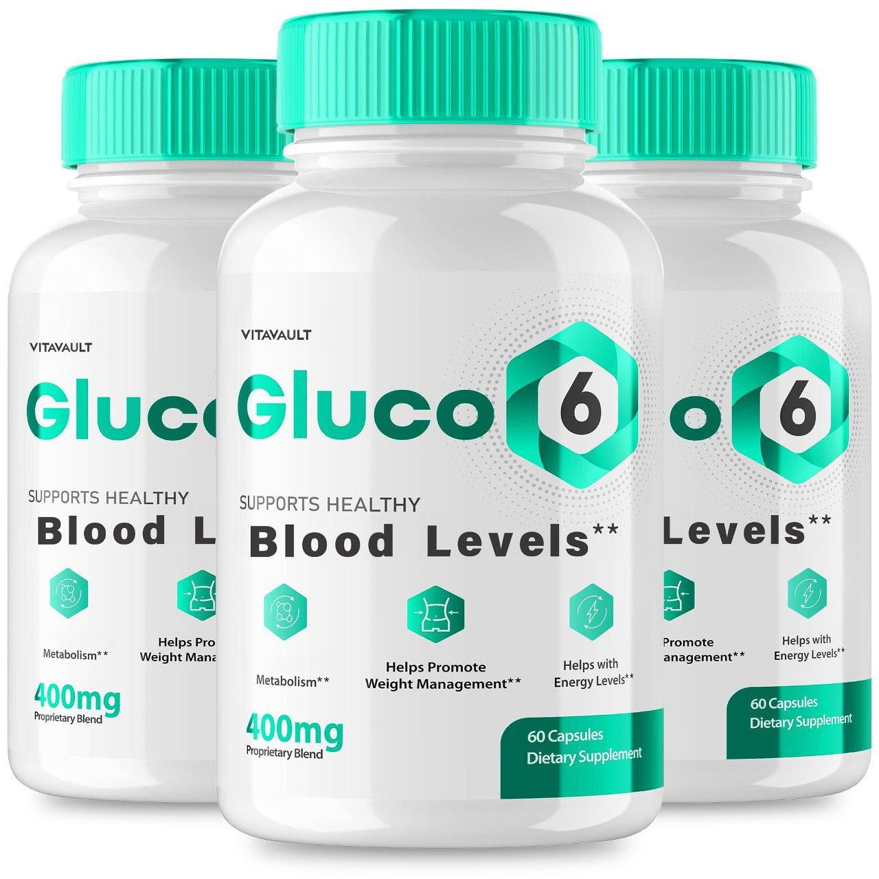 (3 Pack) Gluco 6 Blood Support 525 mg Capsule - Gluco6 Reviews Approved ...