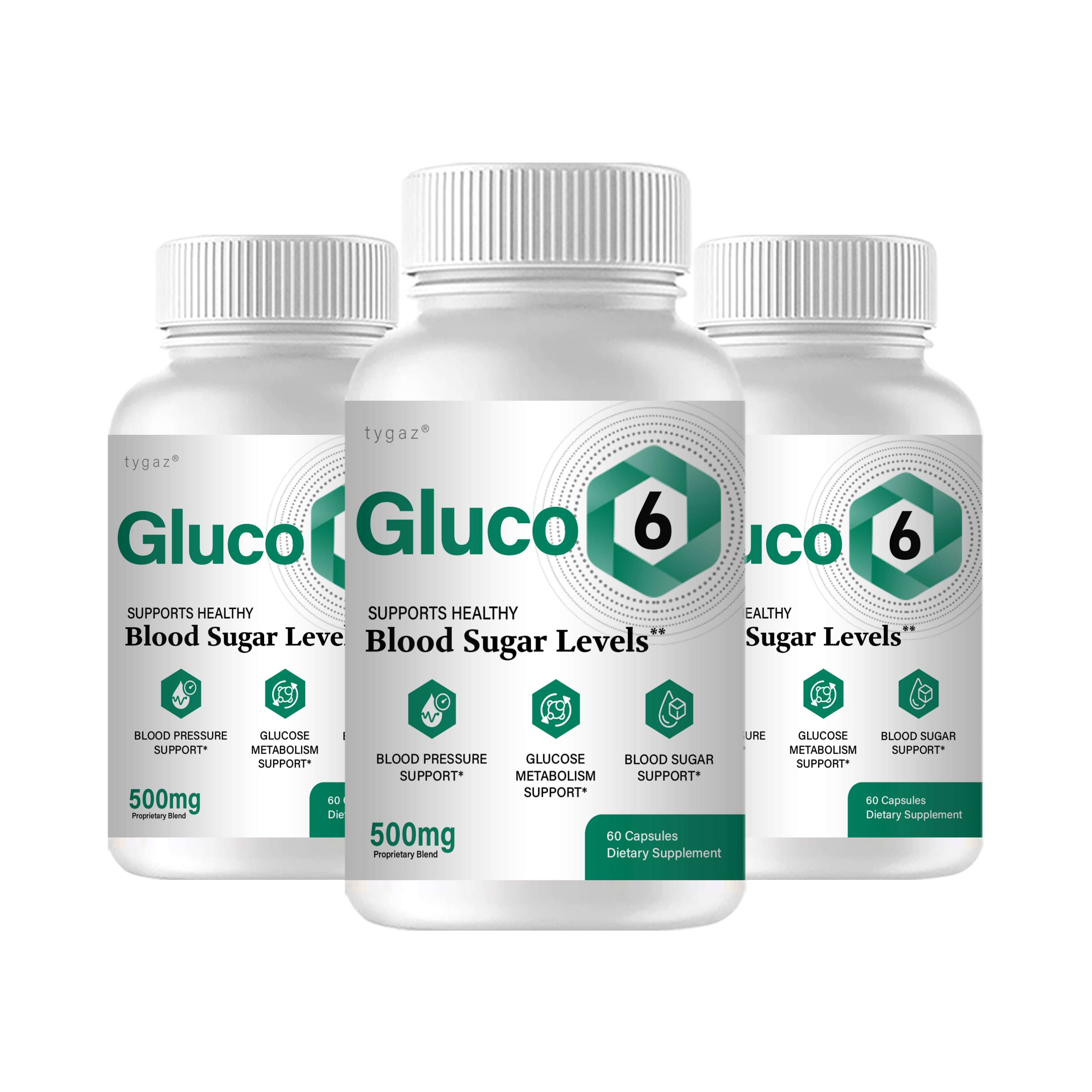 (3 Pack) Gluco 6 - Advanced Glucose Support, Blood Sugar Stabilizer ...