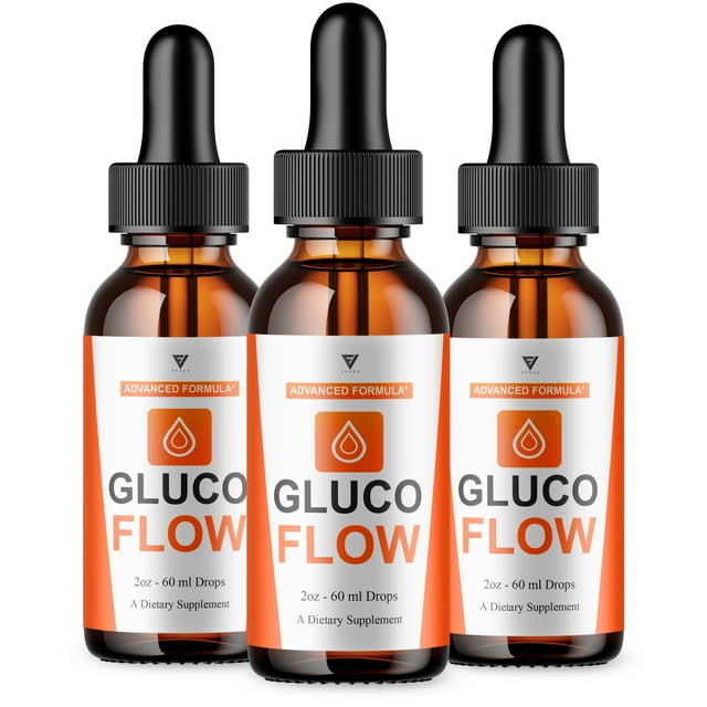 (3 Pack) Gluco Flow Drops, GlucoFlow Blood Support Maximum Strength ...