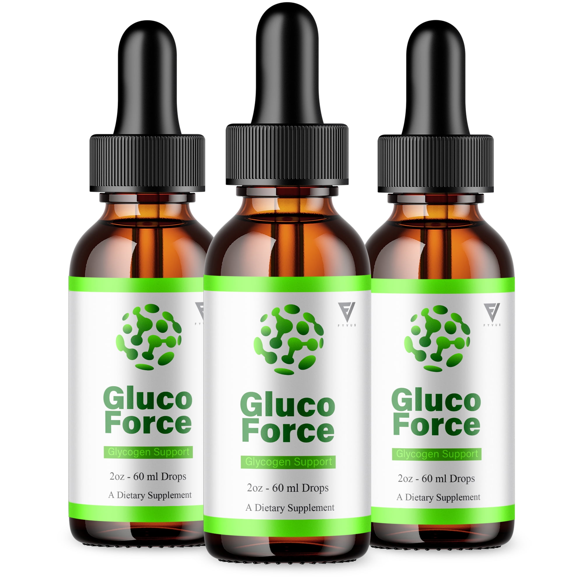 (3 Pack) Gluco Force Liquid Drops GlucoForce Glycogen Support ...