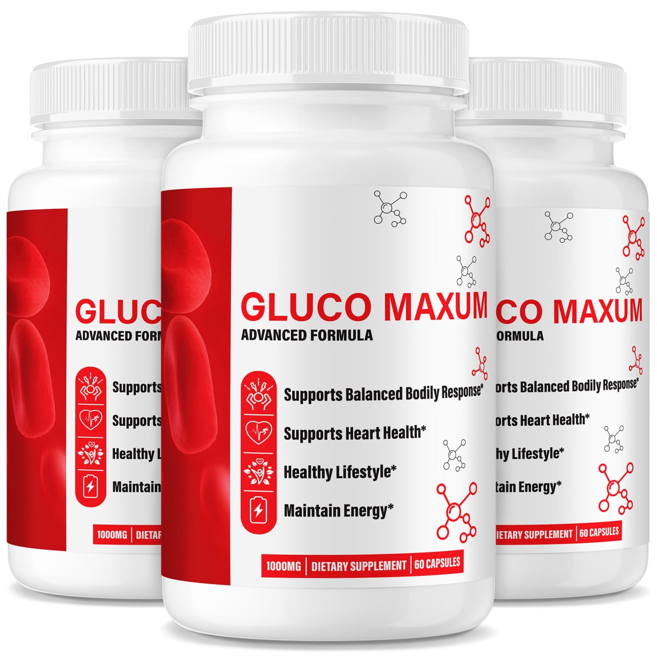 (3 Pack) Gluco Maxum Capsules, Original GlucoMaxum Formula - Naturally ...