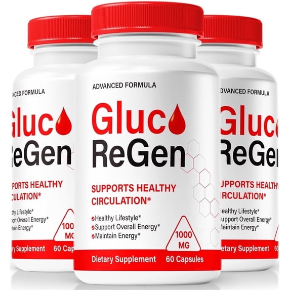 (3 Pack) Gluco Regen Capsules, Original GlucoRegen Formula - Naturally ...