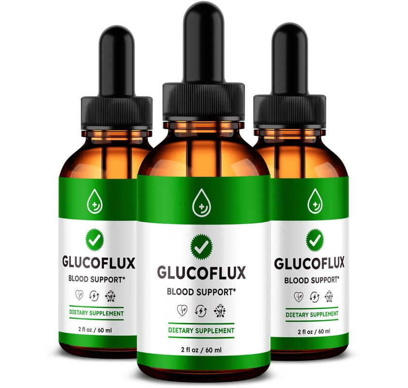 (3 Pack) GlucoFlux Drops - Blood Support Formula, Official Gluco Flux ...