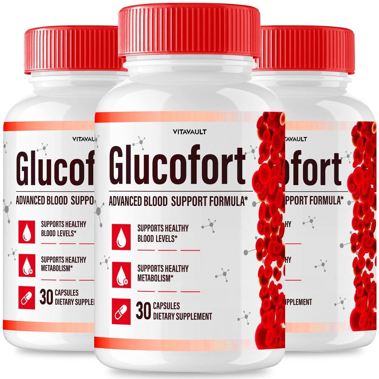 (3 Pack) Glucofort, Max Advanced Blood Support Formula Capsules ...