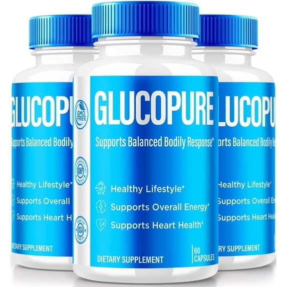 (3 Pack) Glucopure Capsules, Advanced Blood Support Pills, All Natural ...