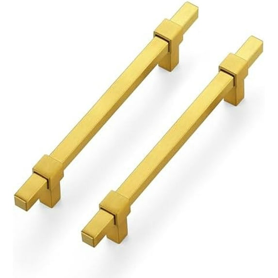 3 Pack Gold Cabinet Handles - 5" Hole Center Cabinet Pulls Drawer Pulls ...