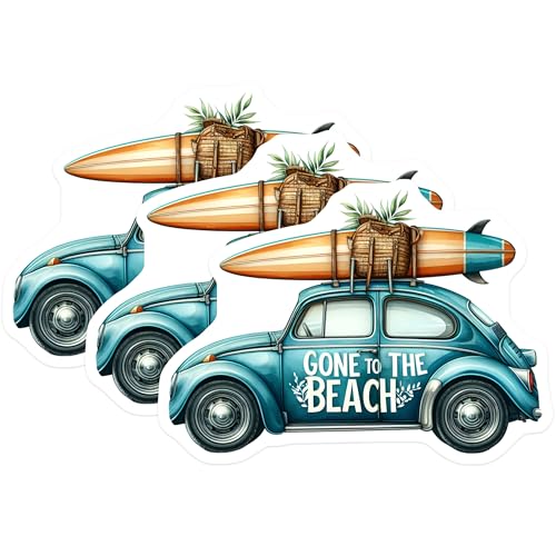 (3 Pack) Gone to The Beach Decals - Surfboard Car - Summer Vibes ...