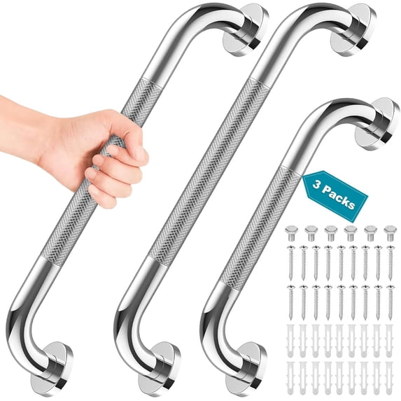 3 Pack Grab Bars for Bathtubs and Showers, 16-Inch and 12-Inch Anti ...