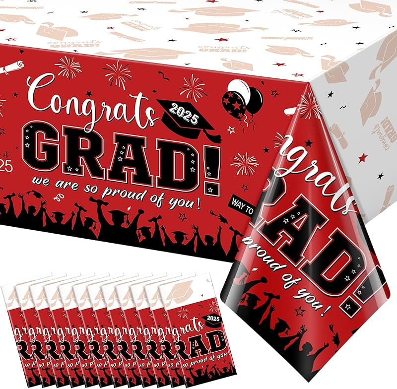 3 Pack Graduation Tablecloth Party Decorations, Class of 2025 Congrats ...