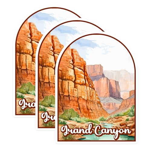 (3 Pack) Grand Canyon Decals - National Park Stickers - Arizona Travel ...