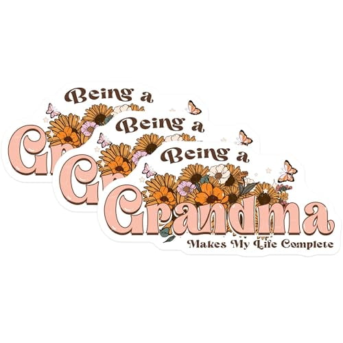 (3 Pack) Grandma Floral Decals - Grandmother Sticker - Being A Grandma ...