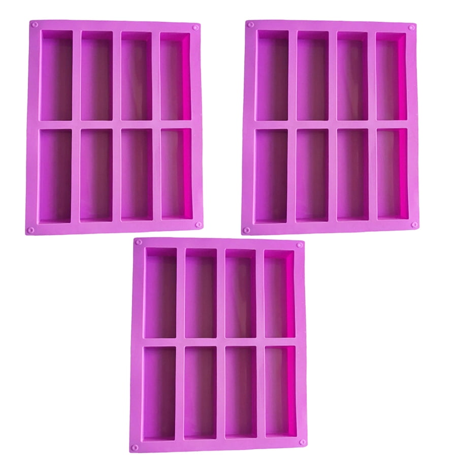3 Pack Granola Bar Mold Silicone Mold,8 Cavity Rectangle Energy Bar ...