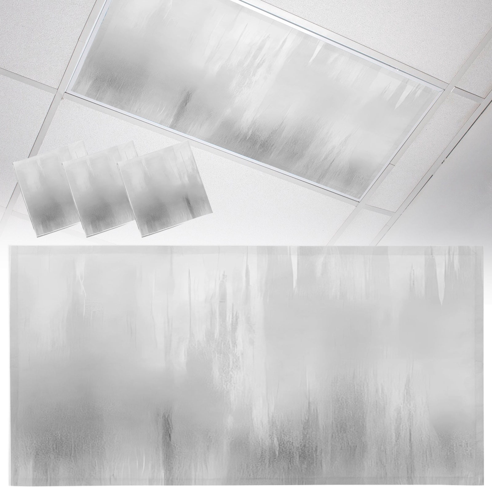 3 Pack Gray White Gradient Fluorescent Light Covers for Ceiling Lights ...