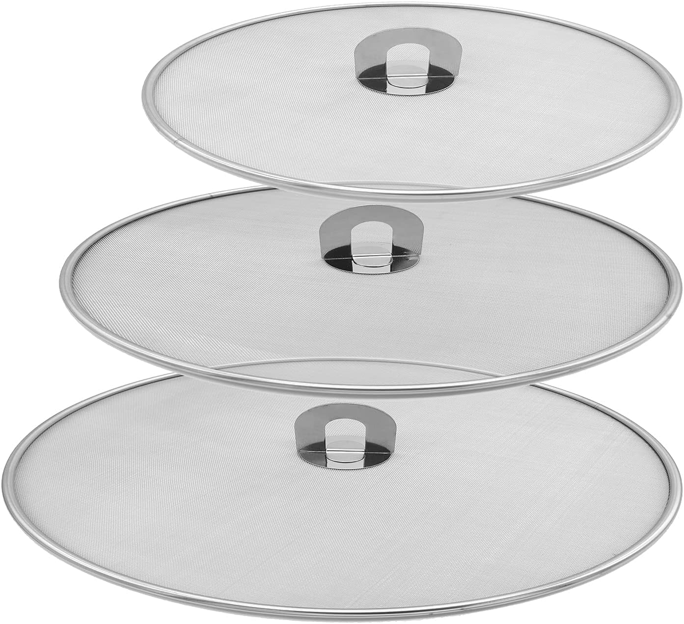 3 Pack Grease Splatter Screen for Frying Pan with Fold Flat Knob ...