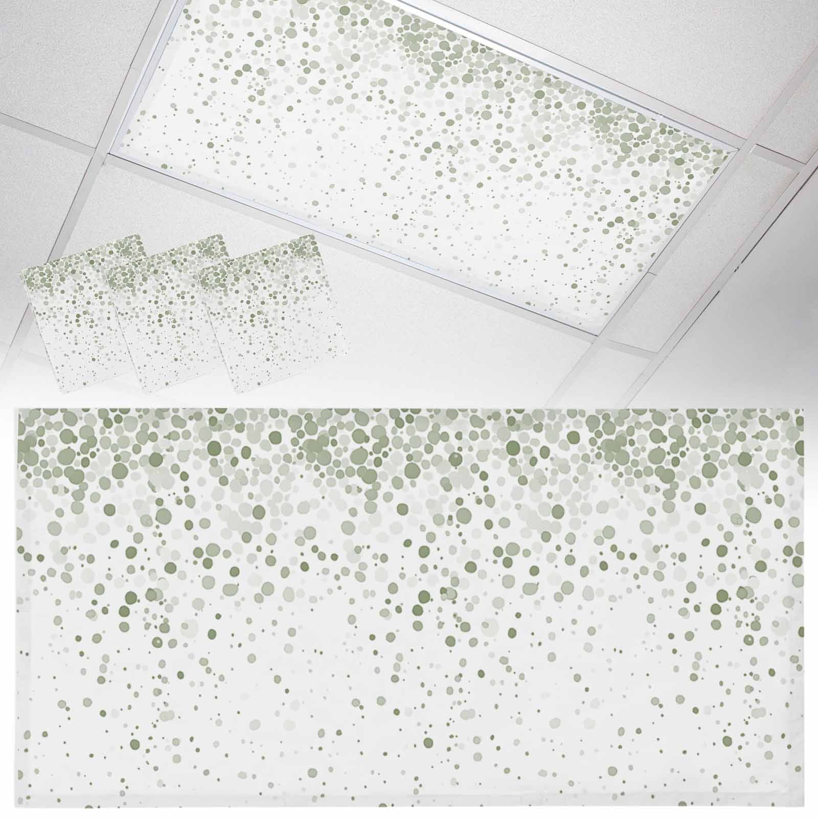 3 Pack Green Polka Dot Fluorescent Light Covers for Ceiling Lights ...