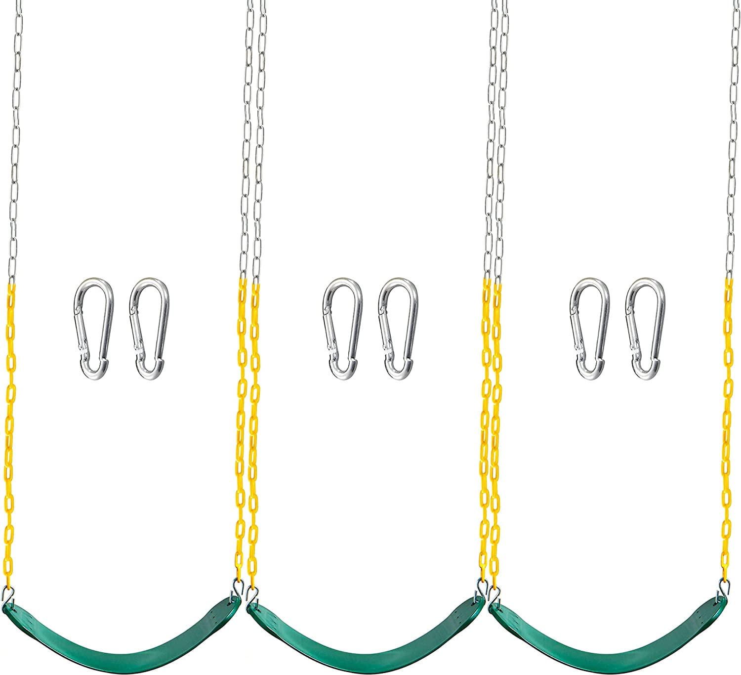 3 Pack Green Swing Seats Heavy Duty with 66" Chain, Swing Set ...