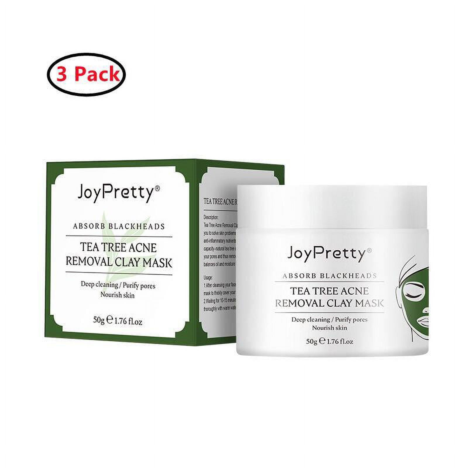 3 Pack Green Tea Matcha Facial Detox Mud Mask with Aloe Vera, Deep ...