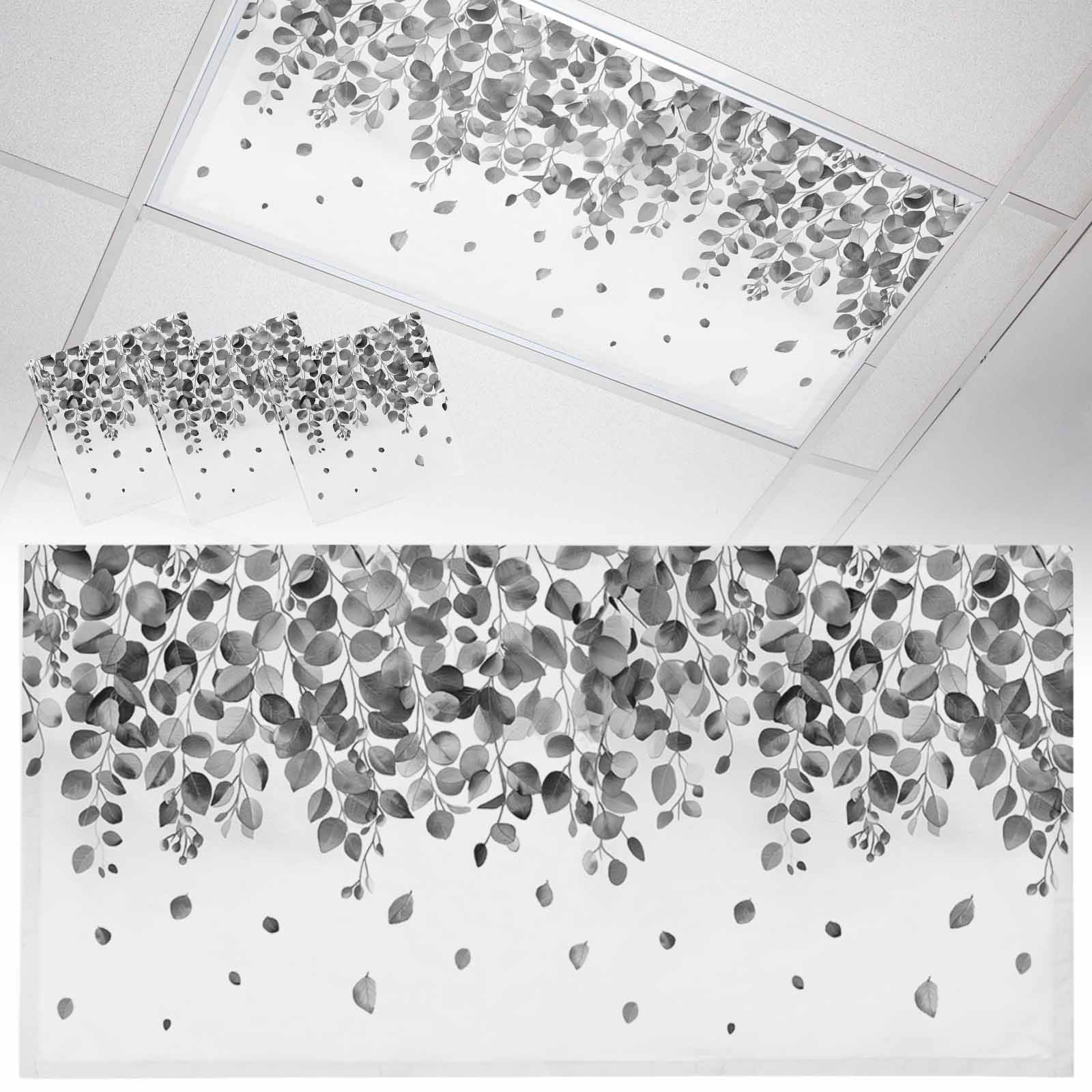 3 Pack Grey Eucalyptus Fluorescent Light Covers for Ceiling Lights ...