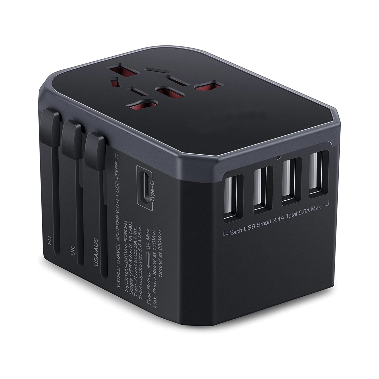 3 Pack,Grey,Universal Travel Adapter One International Wall Charger AC ...