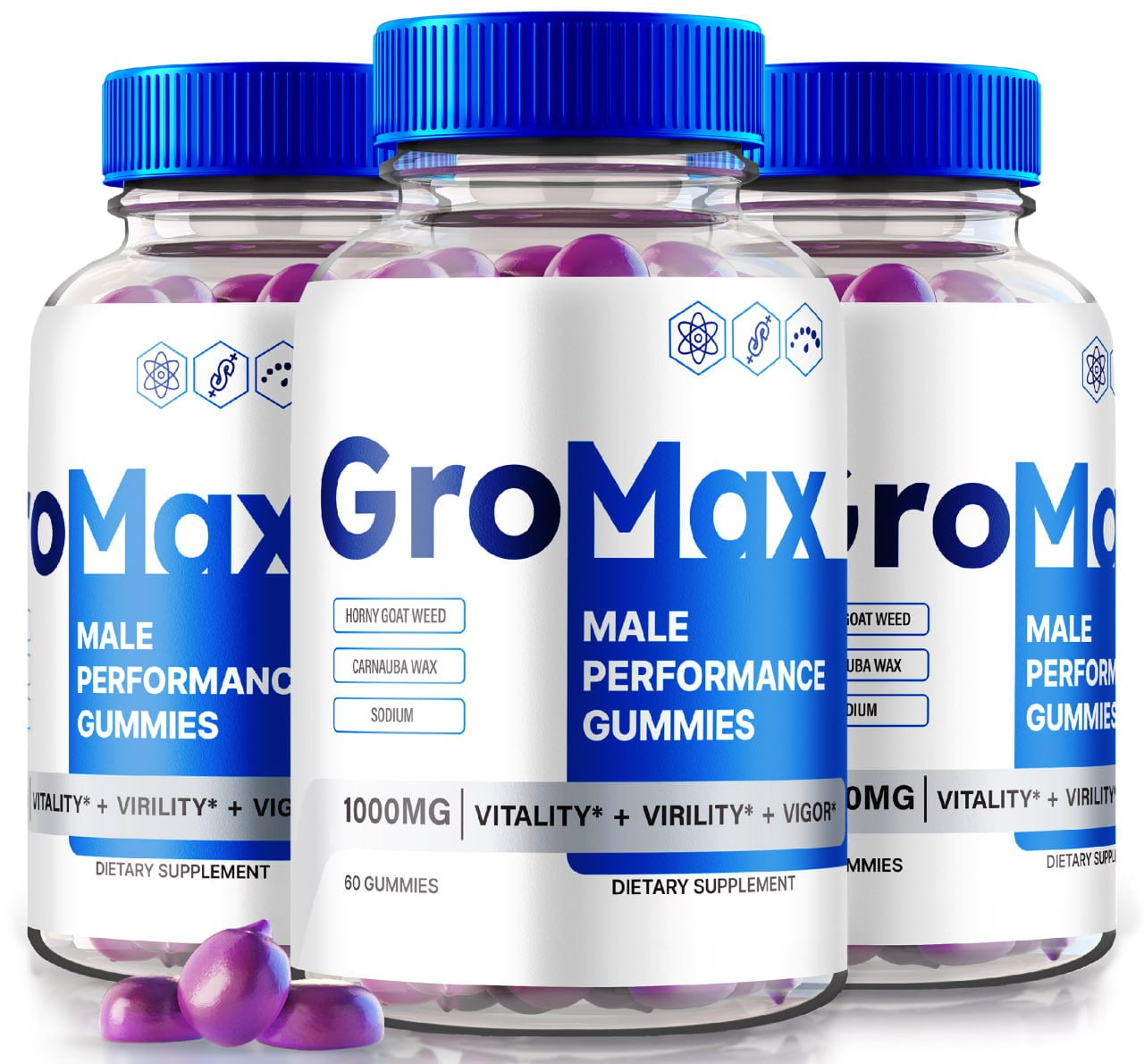 (3 Pack) GroMax Gummies, Gro Max Gummy Performance Support, GroMax All ...