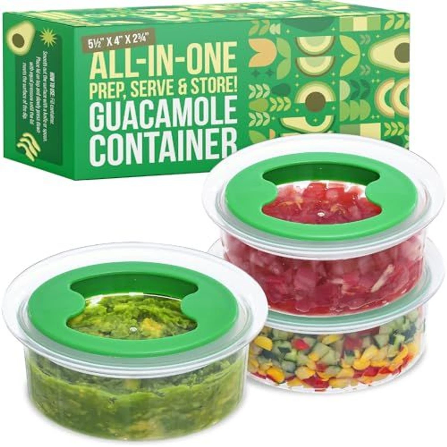 3 Pack Guacamole Keeper with Airtight Lid - 1.5 Cups - Walmart.com