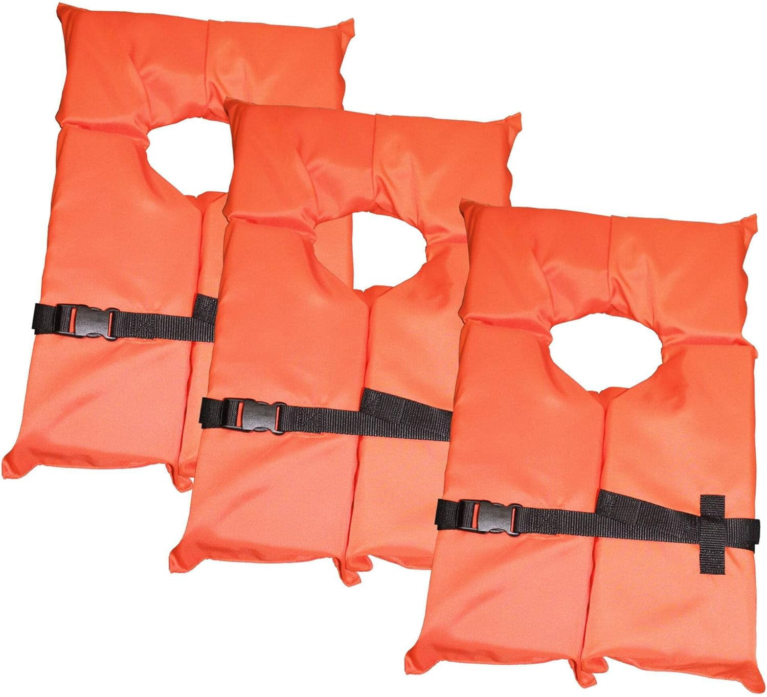 3 Pack Guard Approved Life Jackets for Adults. High Visibility Color ...