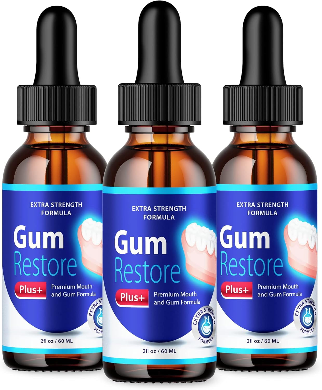 (3 Pack) Gum Restore Plus Liquid Drops Mouthwash (6oz) - Walmart.com