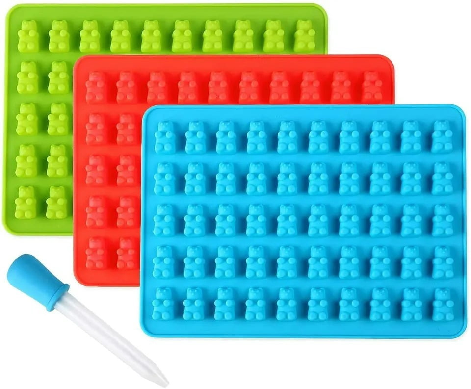 3 Pack Gummy Bear Mold Candy Making Supplies Chocolate Ice Maker ...