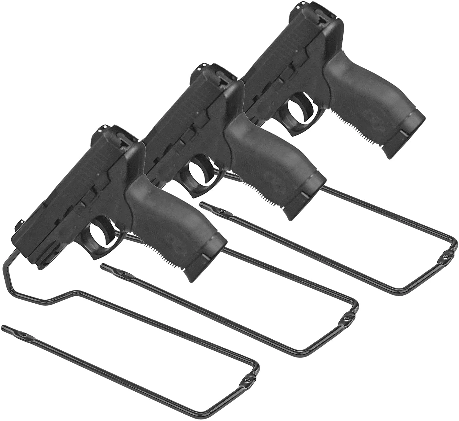 3 Pack Gun Pistol Handgun Stand Rack Holder Storage Display Metal Vinyl ...