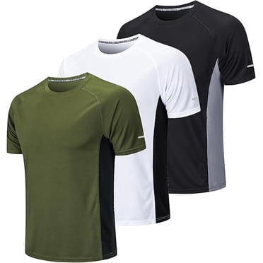 4 Pack: Daresay Mens Dri Fit Shirts Moisture Wicking Tshirt For Men Gym ...