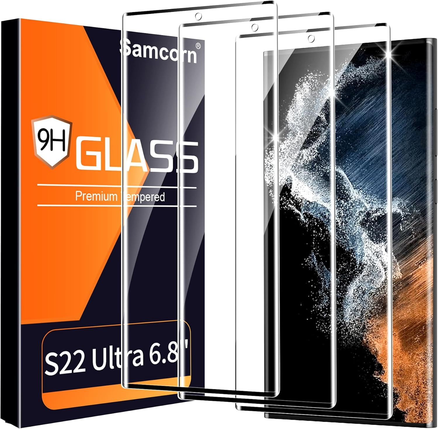3 Pack HD Clear Tempered Glass Screen Protector for Samsung Galaxy S22 ...
