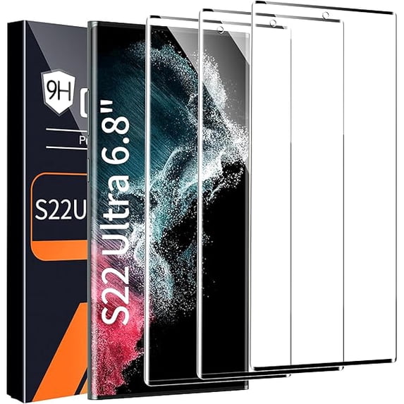 3 Pack HD Clear Tempered Glass Screen Protector for Samsung Galaxy S22 ...