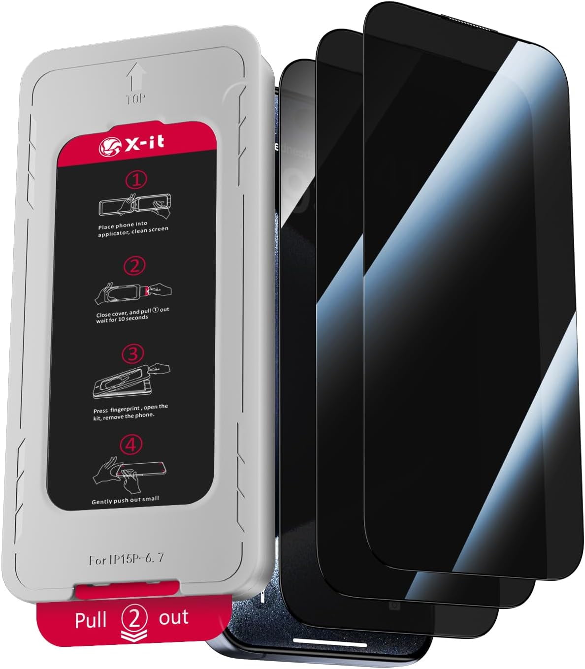 3-Pack HD Privacy Screen Protector for iPhone 16(6.1"), 9H+ Tempered ...