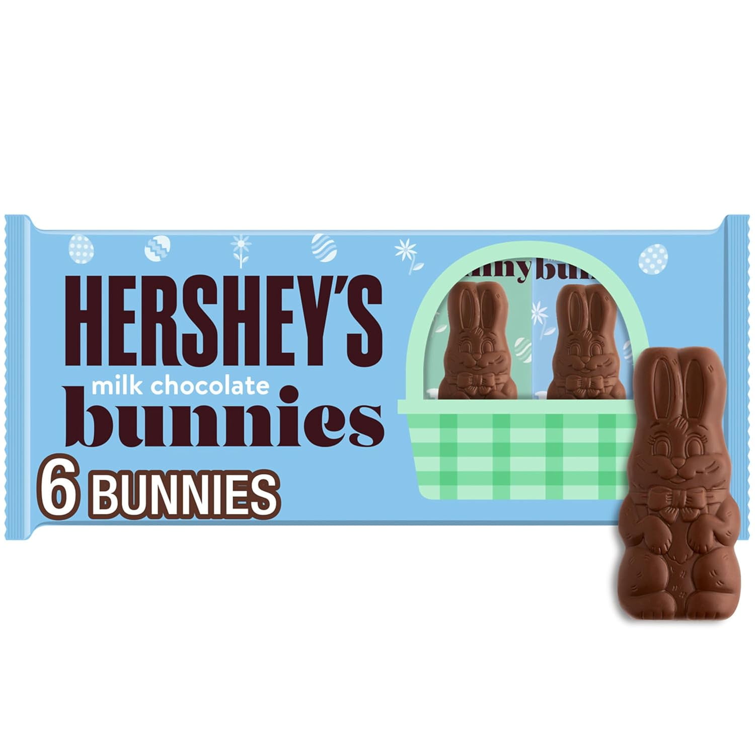 3 Pack- HERSHEY'S Milk Chocolate Bunnies, Easter Candy Packs, 1.2 oz (6 ...