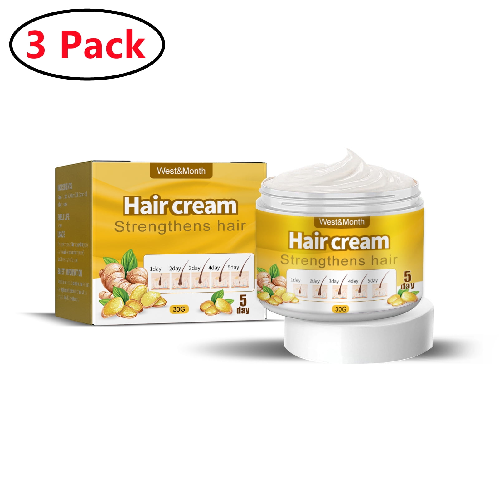 3 Pack Hair Cream, Instantly Thick - Biotin & Vitamin E Hair Thickening ...