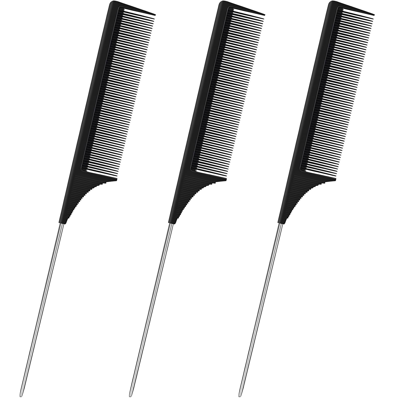 3 Pack Hair Rat Tail Combs Set, Parting Rattail, Teasing Fine Tooth ...