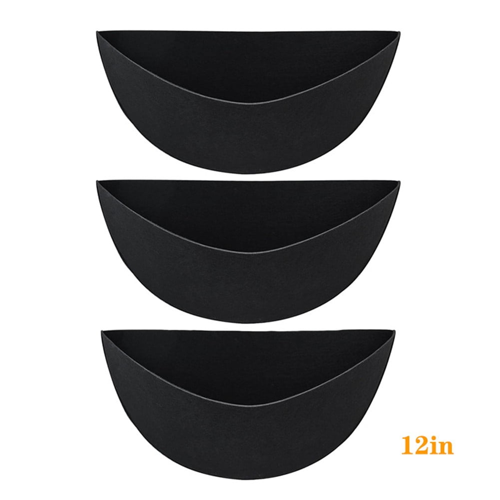 3-Pack Half Round Felt Plant Basket Liners Wall Hanging Flower Box ...
