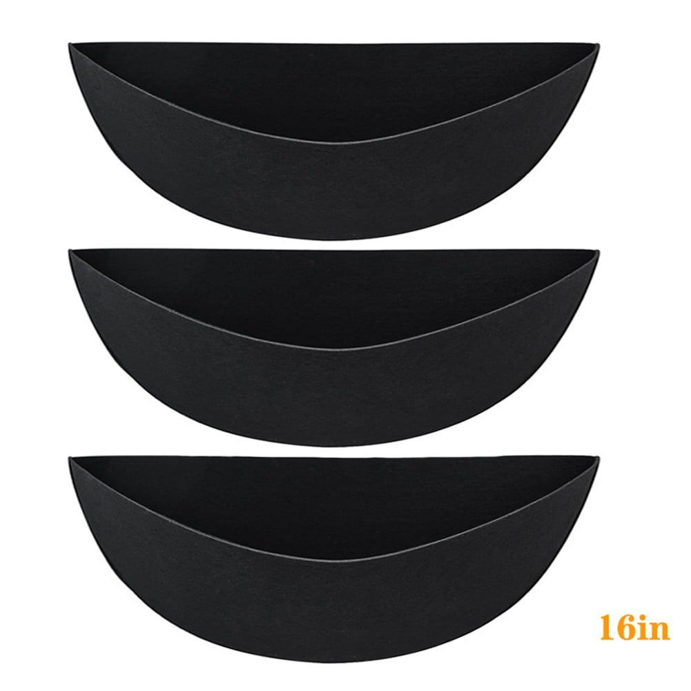 3-Pack Half Round Felt Plant Basket Liners Wall Hanging Flower Box ...