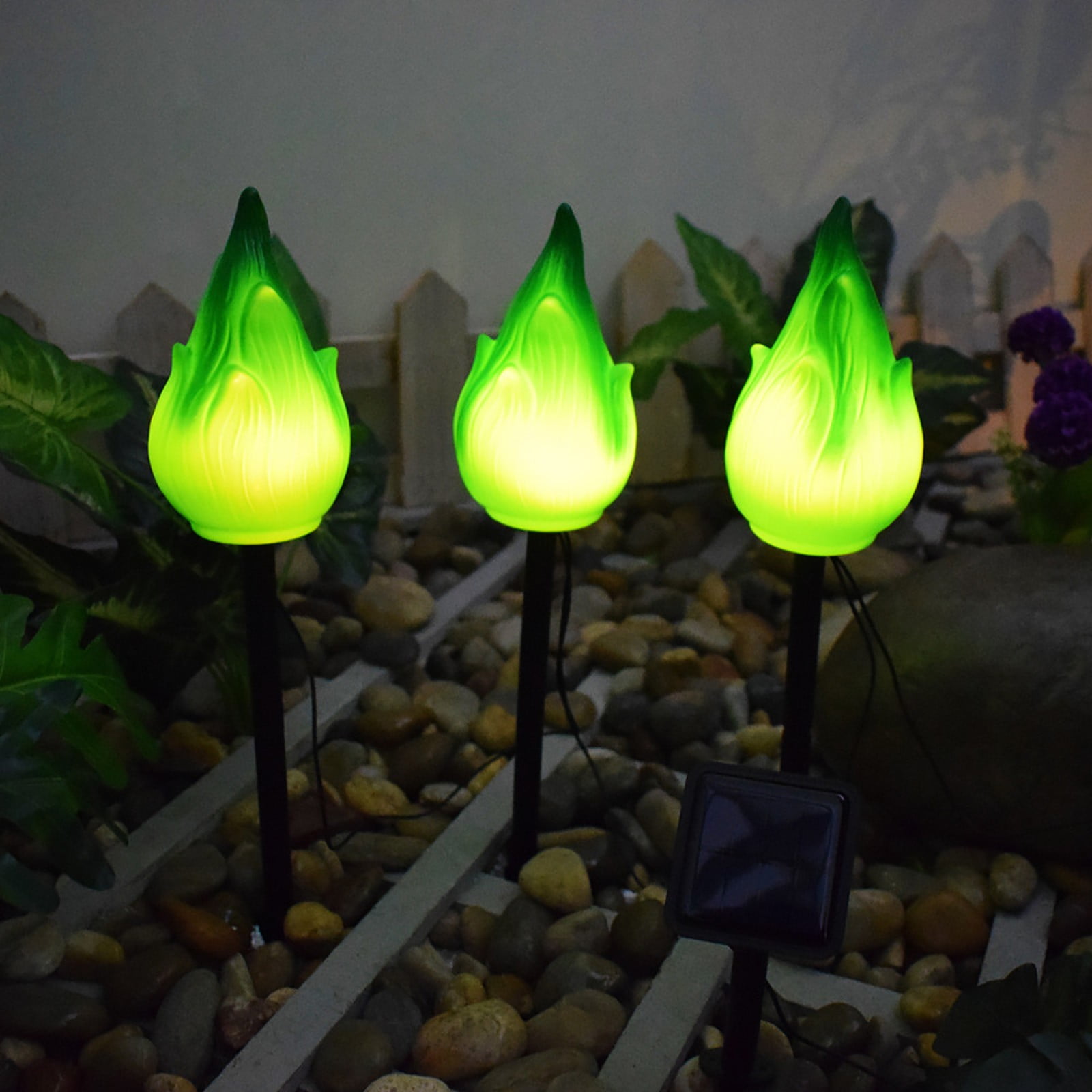 3 Pack Halloween Flame Lights, Outdoor Garden LED Decor, Scary ...