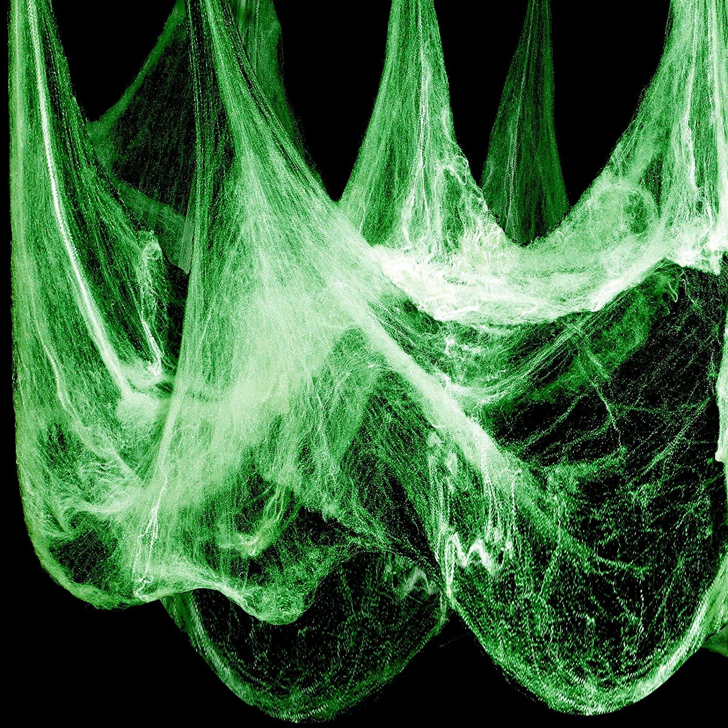 3 Pack Halloween Glow in The Dark Spider Web Fake Cobwebs Stretch Green ...