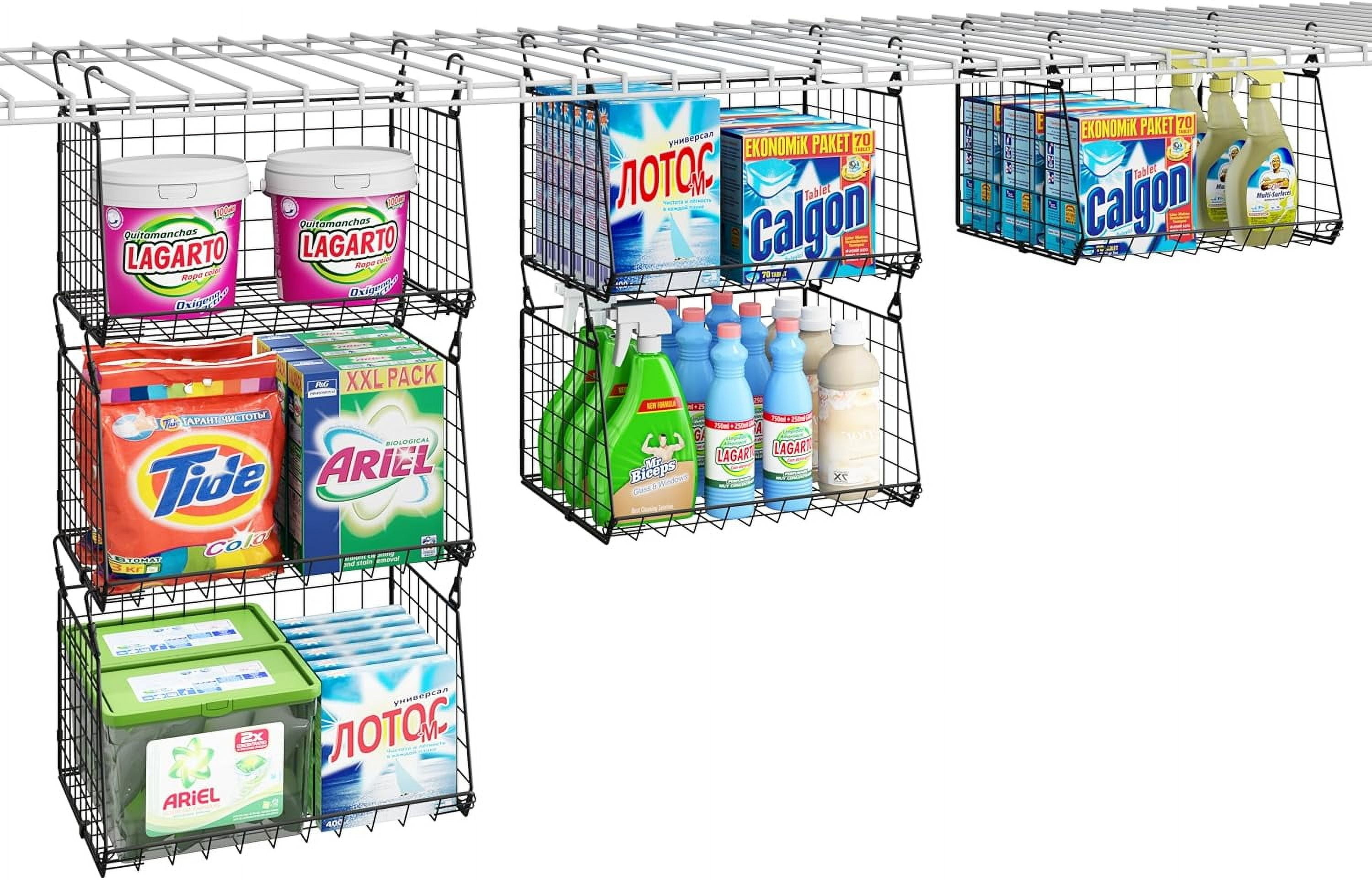 3-Pack Hanging Laundry Room ：Laundry Room Organizer Wire Shelf Basket ...