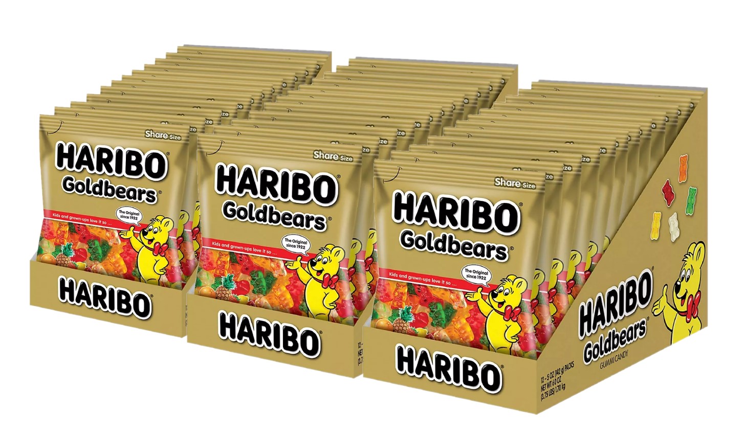 3 Pack | Haribo Goldbears Gummi Candy, 5 oz, 12 Count - Walmart.com