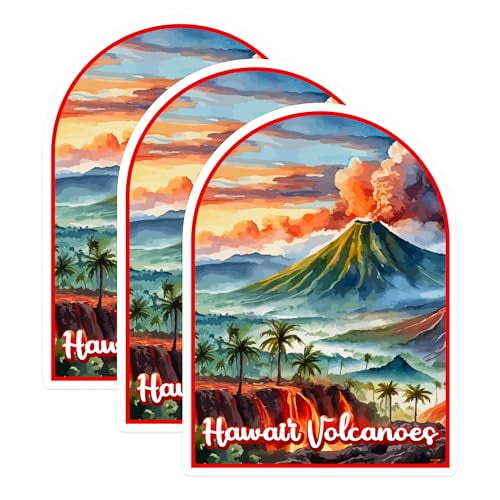 (3 Pack) Hawaii Volcanoes Decals - Island Lava Flow - Tropical Laptop ...