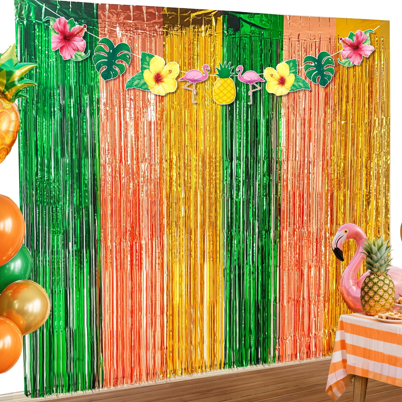 3 Pack Hawaiian Luau Party Decorations, AIS1 Hawaiian Backdrop with ...