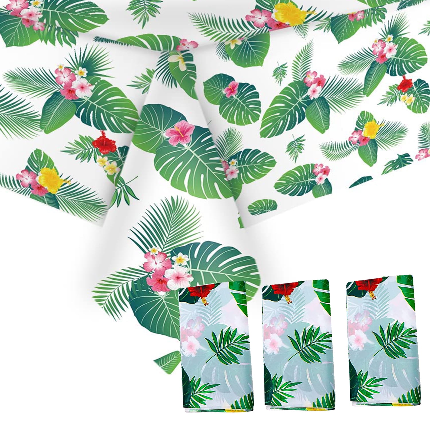3 Pack Hawaiian Luau Tablecloths, Hawaii Party Decoration Disposable ...