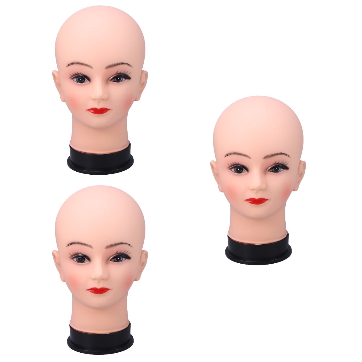 3 Pack Head for Hat Hair Styling Practice Model Hair Styling Training ...